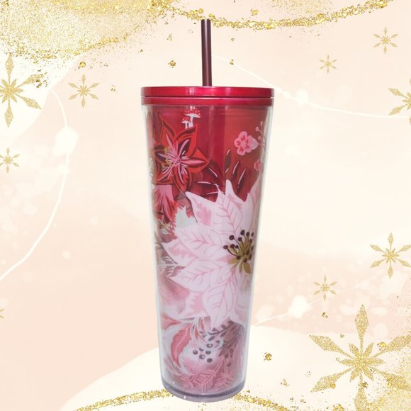 Starbucks | Dining | Starbucks Holiday 222 Pink Poinsettia Flower Red ...